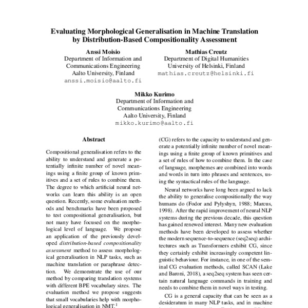 Evaluating Morphological Generalisation in Machine Translation by Distribution-Based ...