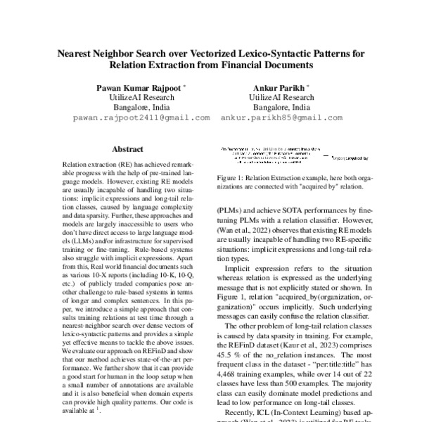 Nearest Neighbor Search Over Vectorized Lexico Syntactic Patterns For