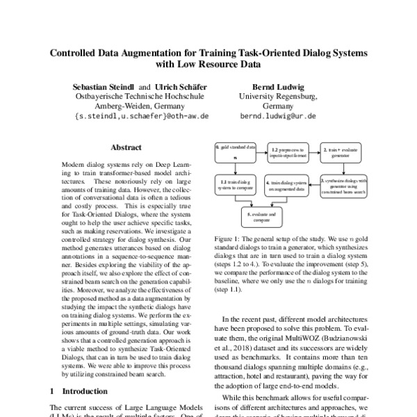 Controlled Data Augmentation for Training Task-Oriented Dialog Systems with Low Resource Data ...