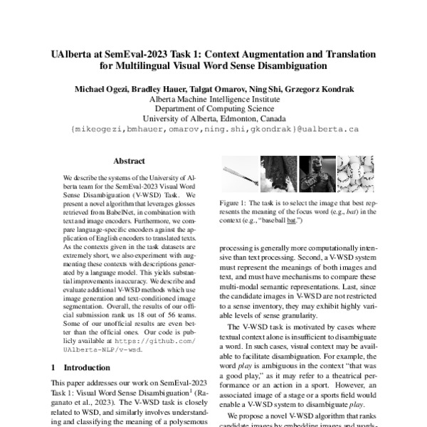 UAlberta at SemEval-2023 Task 1: Context Augmentation and Translation for Multilingual Visual ...