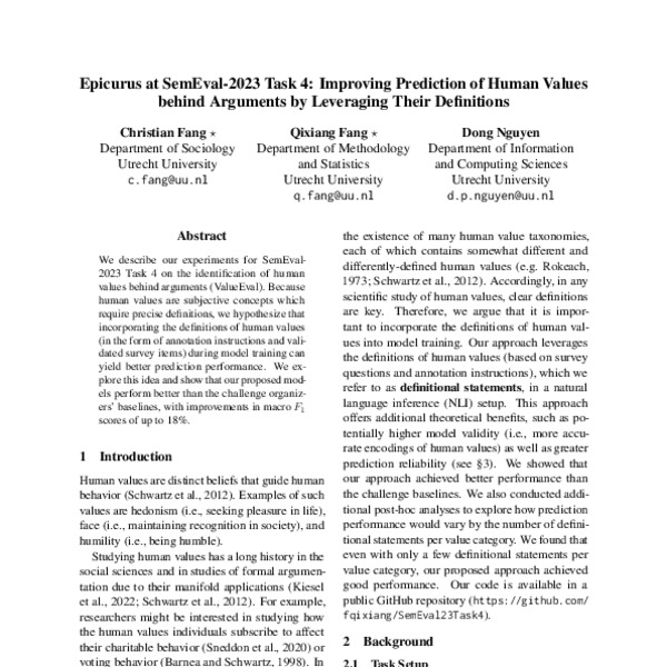 Epicurus at SemEval-2023 Task 4: Improving Prediction of Human Values behind Arguments by ...