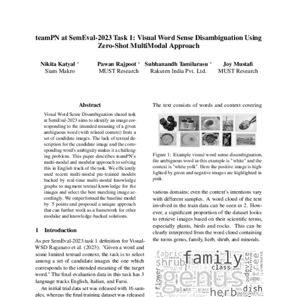 teamPN at SemEval-2023 Task 1: Visual Word Sense Disambiguation Using Zero-Shot MultiModal ...
