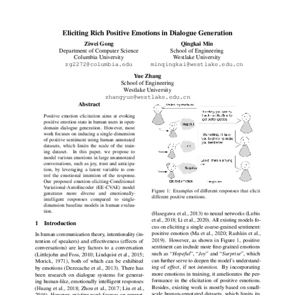 Eliciting Rich Positive Emotions in Dialogue Generation - ACL Anthology