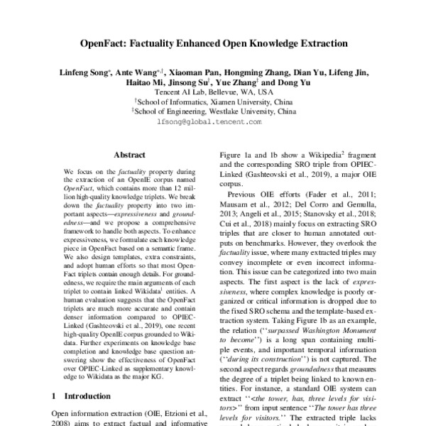 OpenFact: Factuality Enhanced Open Knowledge Extraction - ACL Anthology