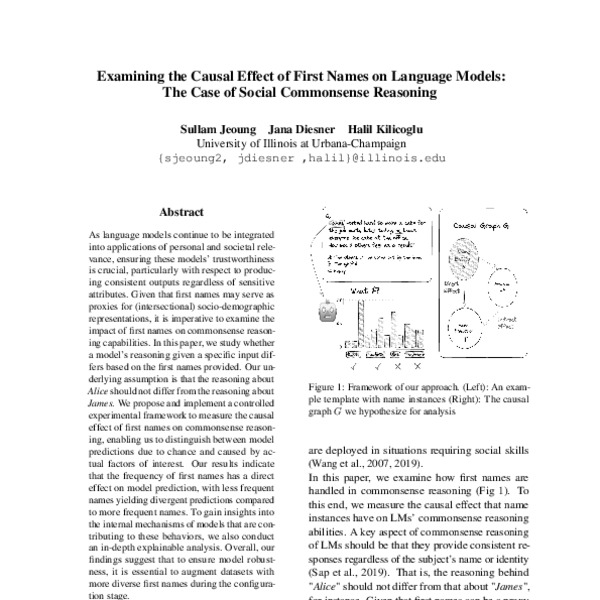 Examining The Causal Impact Of First Names On Language Models The Case Of Social Commonsense