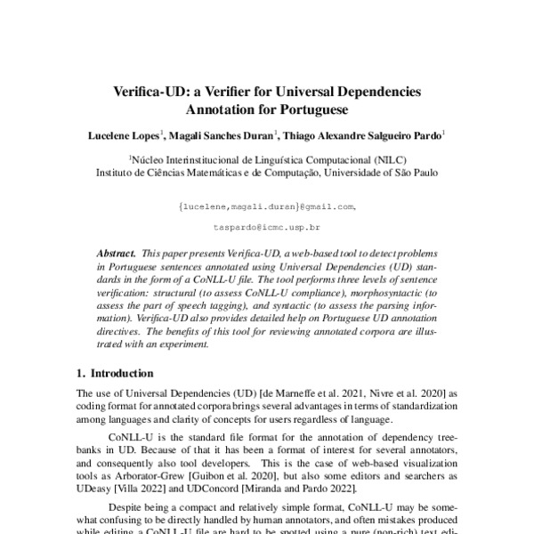 Verifica-UD: a Verifier for Universal Dependencies Annotation for Portuguese - ACL Anthology