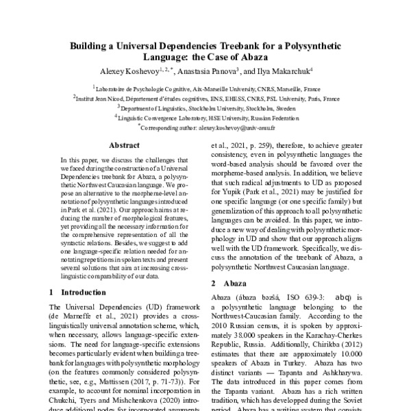 Building a Universal Dependencies Treebank for a Polysynthetic Language ...