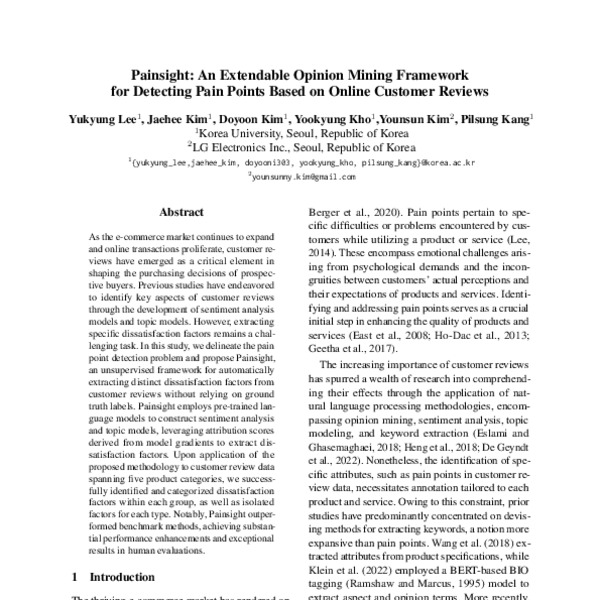 Painsight: An Extendable Opinion Mining Framework for Detecting Pain Points Based on Online ...