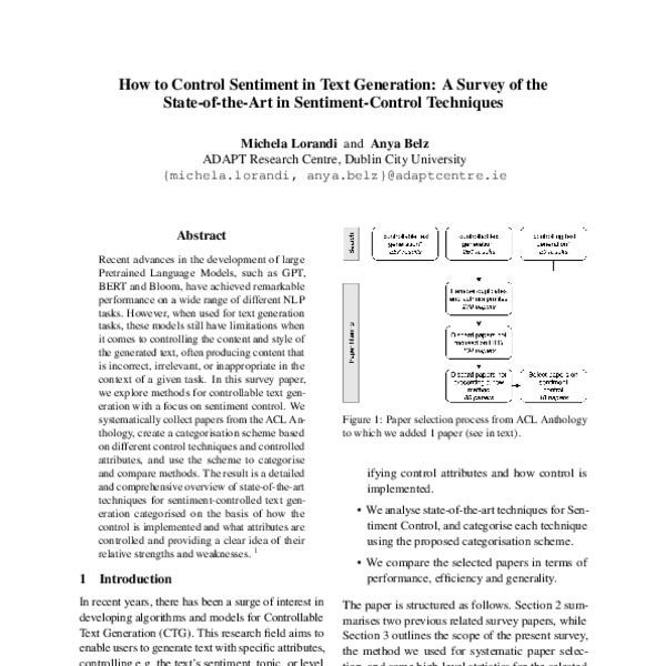 How to Control Sentiment in Text Generation: A Survey of the State-of ...