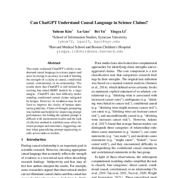 Can ChatGPT Understand Causal Language in Science Claims? - ACL Anthology