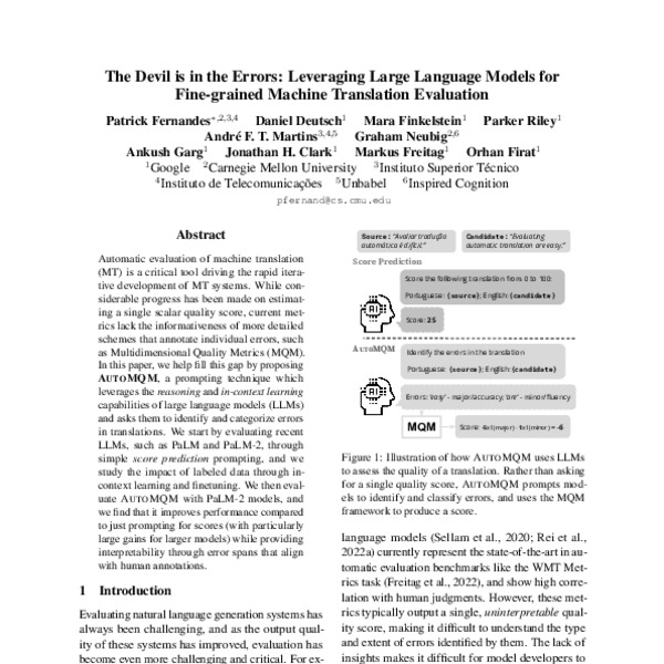 The Devil Is in the Errors: Leveraging Large Language Models for Fine-grained Machine ...