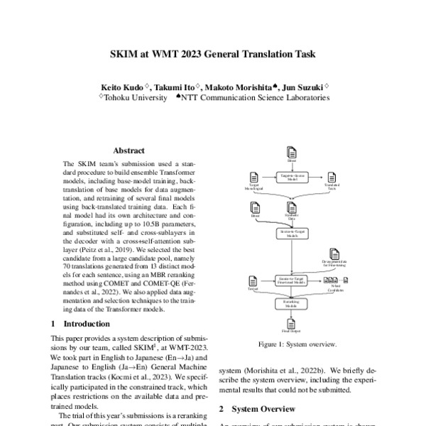 SKIM at WMT 2023 General Translation Task - ACL Anthology
