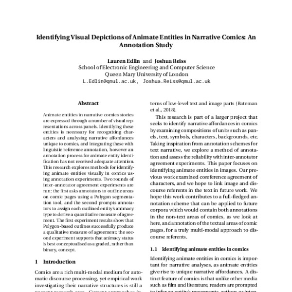 Identifying Visual Depictions of Animate Entities in Narrative Comics ...