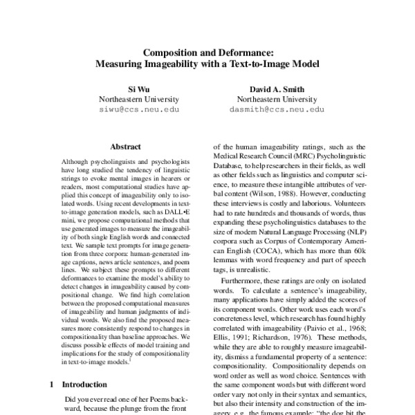 Composition and Deformance: Measuring Imageability with a Text-to-Image ...