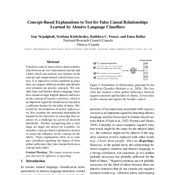 Concept-Based Explanations to Test for False Causal Relationships ...