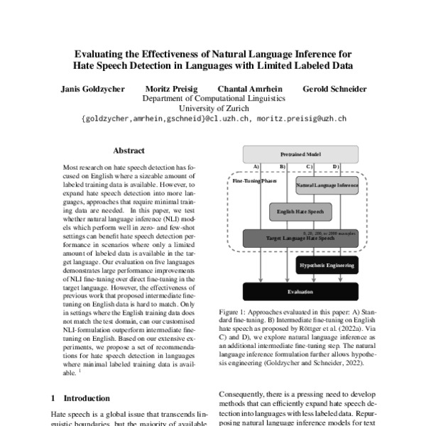 Evaluating the Effectiveness of Natural Language Inference for Hate Speech Detection in ...