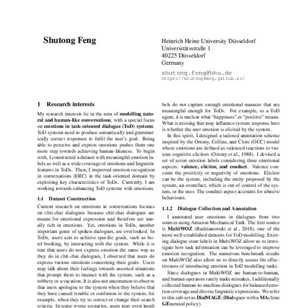 Modelling Emotions In Task Oriented Dialogue Acl Anthology