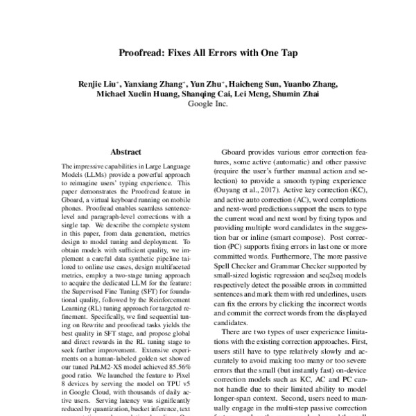 Proofread: Fixes All Errors with One Tap - ACL Anthology