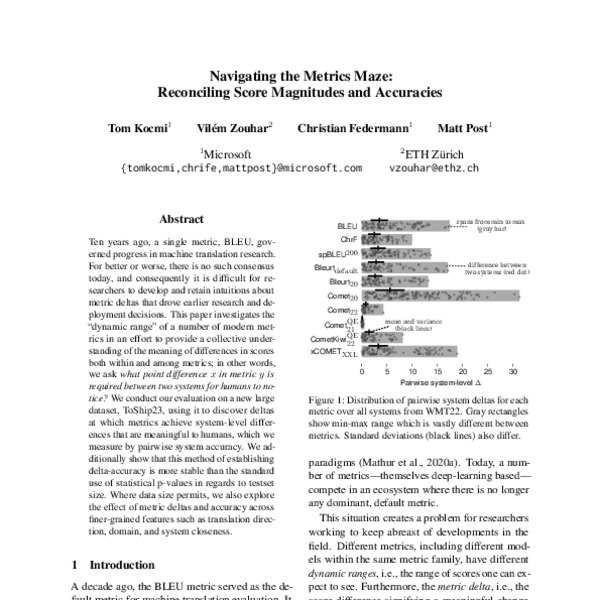 Navigating the Metrics Maze: Reconciling Score Magnitudes and ...