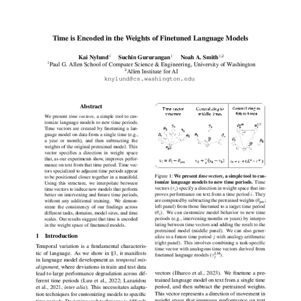 Time is Encoded in the Weights of Finetuned Language Models - ACL Anthology