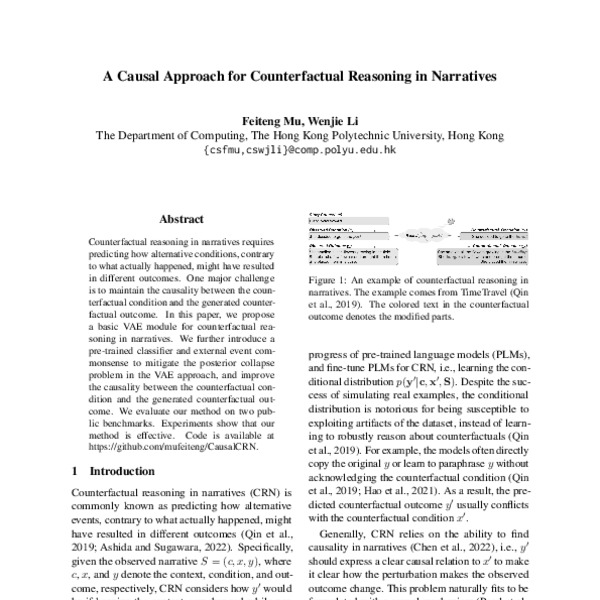 A Causal Approach For Counterfactual Reasoning In Narratives Acl Anthology