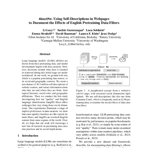 AboutMe: Using Self-Descriptions in Webpages to Document the Effects of ...