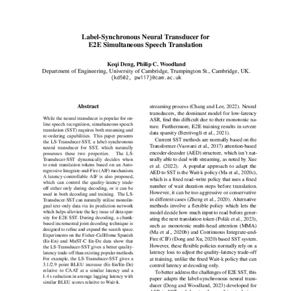 Label-Synchronous Neural Transducer for E2E Simultaneous Speech ...