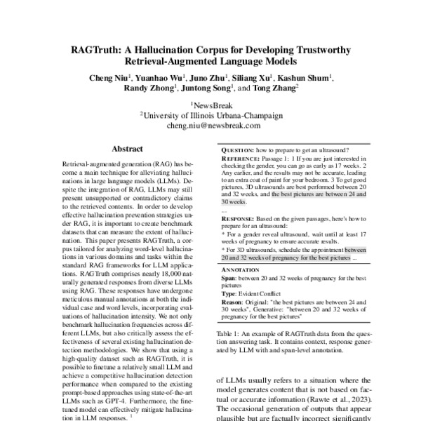 RAGTruth: A Hallucination Corpus for Developing Trustworthy Retrieval-Augmented Language Models ...