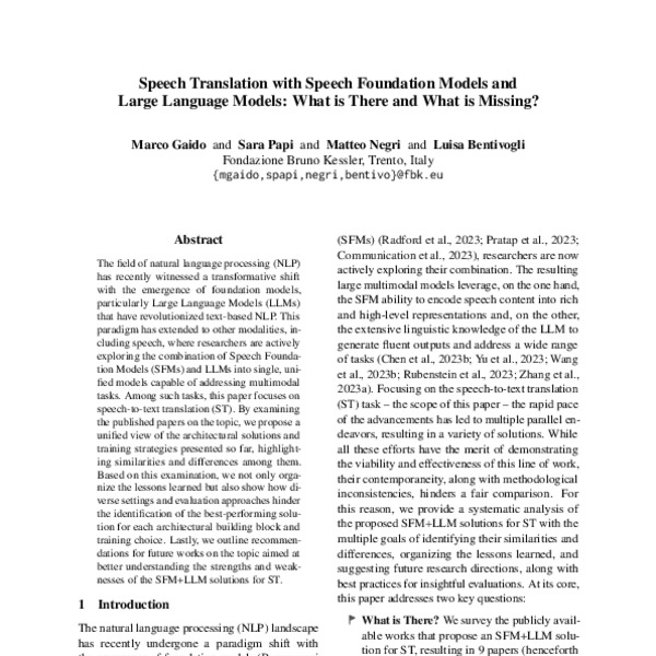 Speech Translation With Speech Foundation Models And Large Language