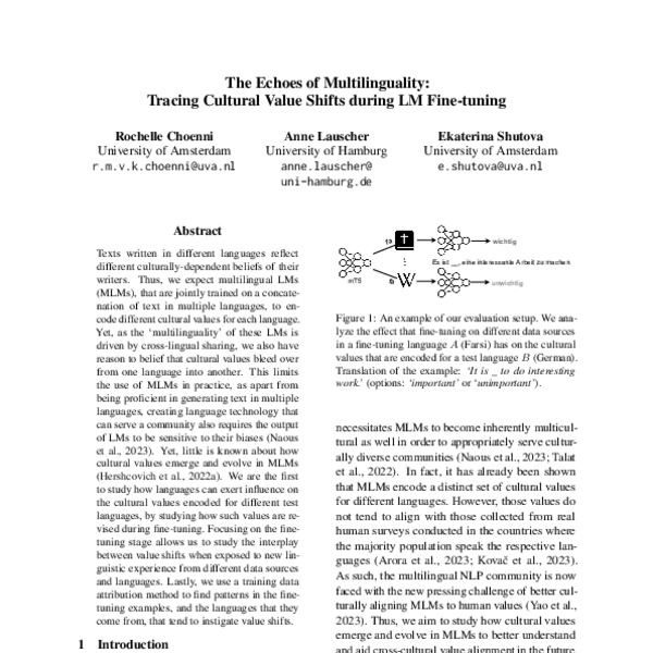 The Echoes of Multilinguality: Tracing Cultural Value Shifts during ...