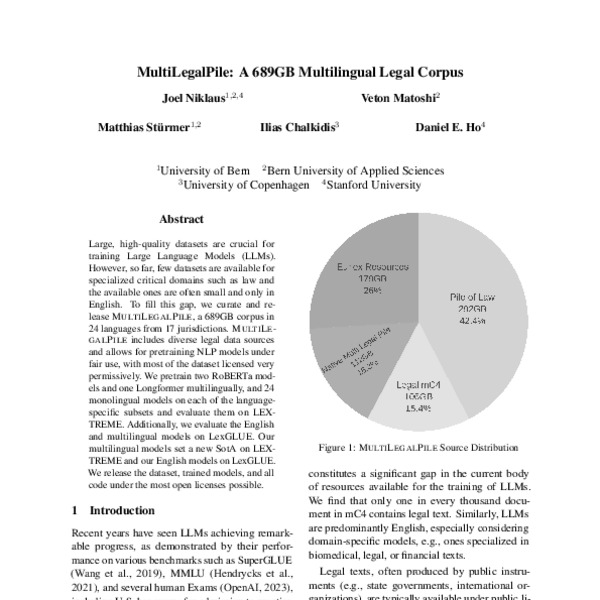 MultiLegalPile: A 689GB Multilingual Legal Corpus - ACL Anthology