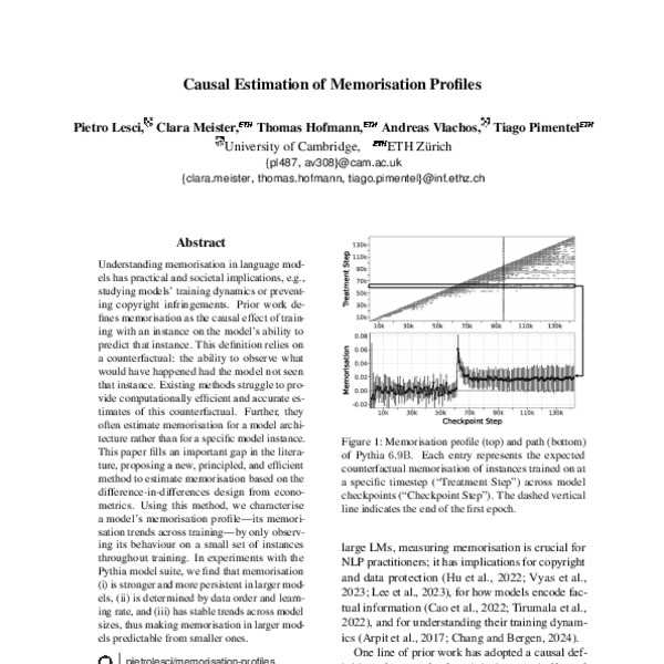 Causal Estimation of Memorisation Profiles - ACL Anthology