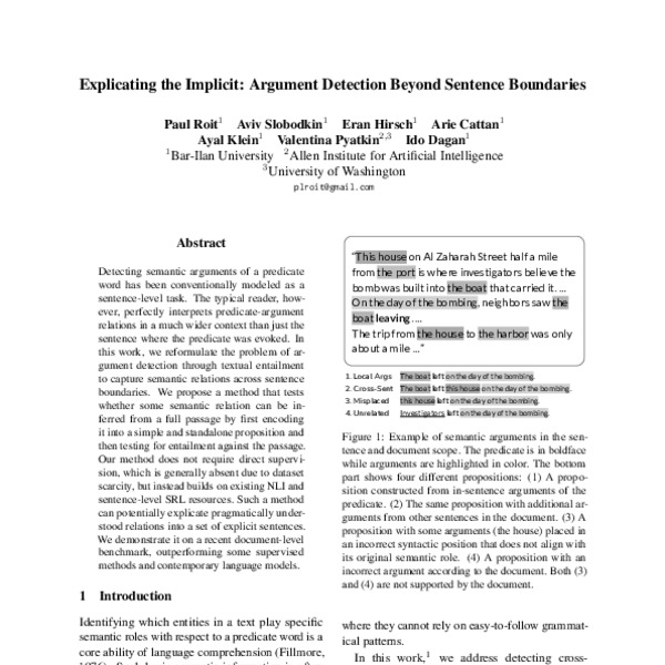 Explicating the Implicit: Argument Detection Beyond Sentence Boundaries - ACL Anthology