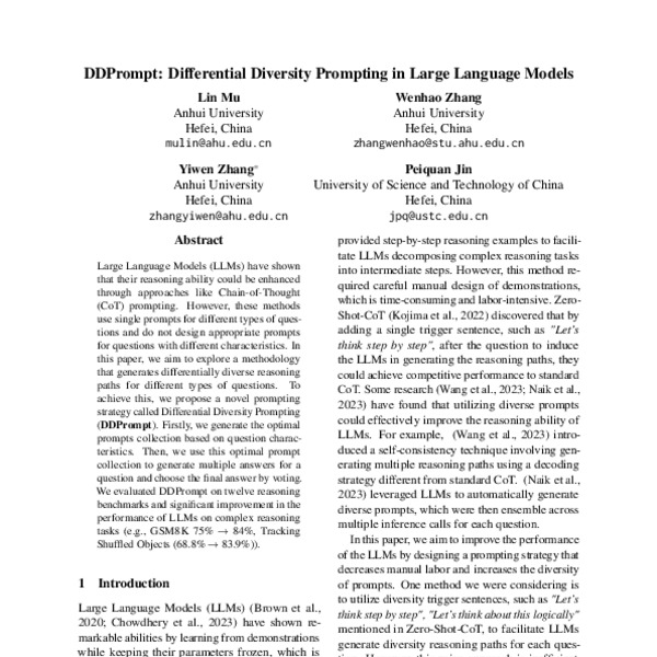 Ddprompt Differential Diversity Prompting In Large Language Models Acl Anthology