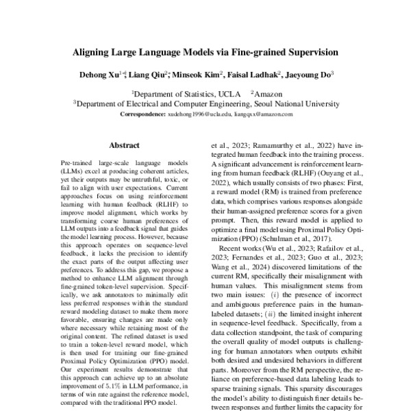 Aligning Large Language Models via Fine-grained Supervision - ACL Anthology