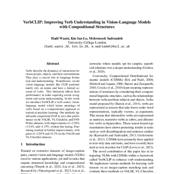 VerbCLIP: Improving Verb Understanding in Vision-Language Models with Compositional Structures ...