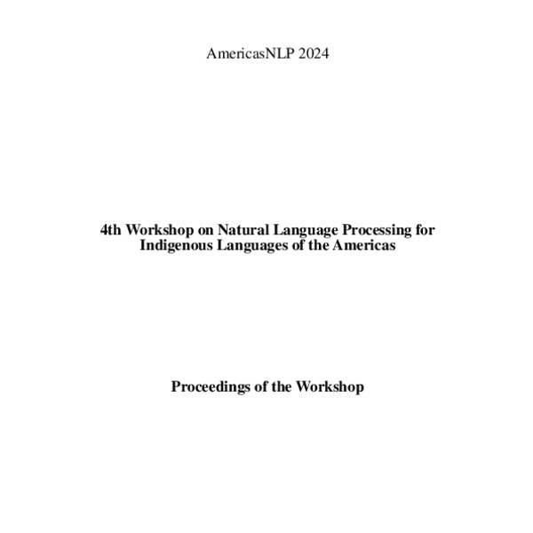Proceedings of the 4th Workshop on Natural Language Processing for ...