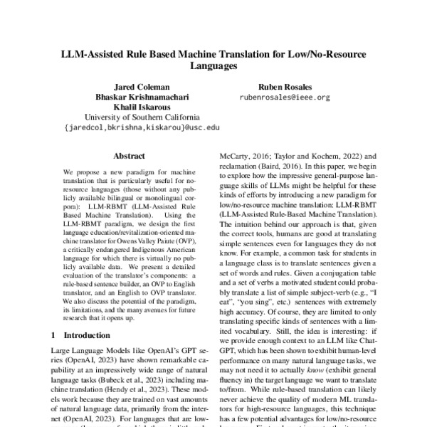 Llm Assisted Rule Based Machine Translation For Lowno Resource Languages Acl Anthology