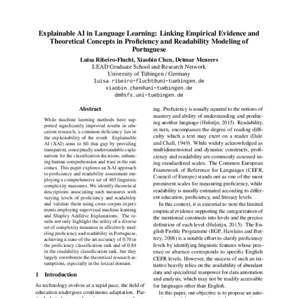 Explainable AI in Language Learning: Linking Empirical Evidence and Theoretical Concepts in ...