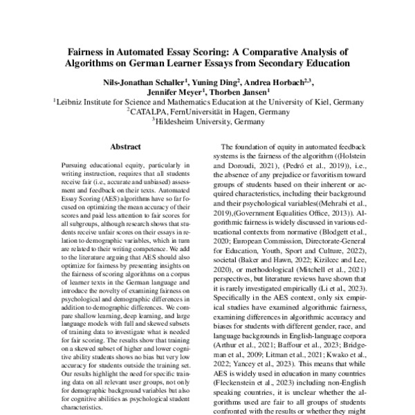 Fairness in Automated Essay Scoring: A Comparative Analysis of ...