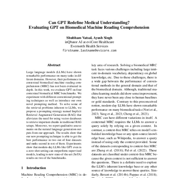 Can GPT Redefine Medical Understanding? Evaluating GPT on Biomedical ...