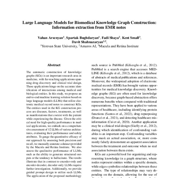 Large Language Models for Biomedical Knowledge Graph Construction: Information extraction from ...
