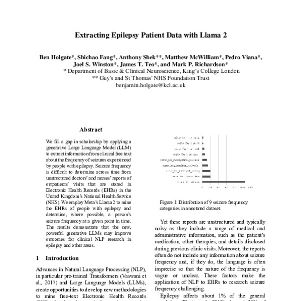 Extracting Epilepsy Patient Data with Llama 2 - ACL Anthology