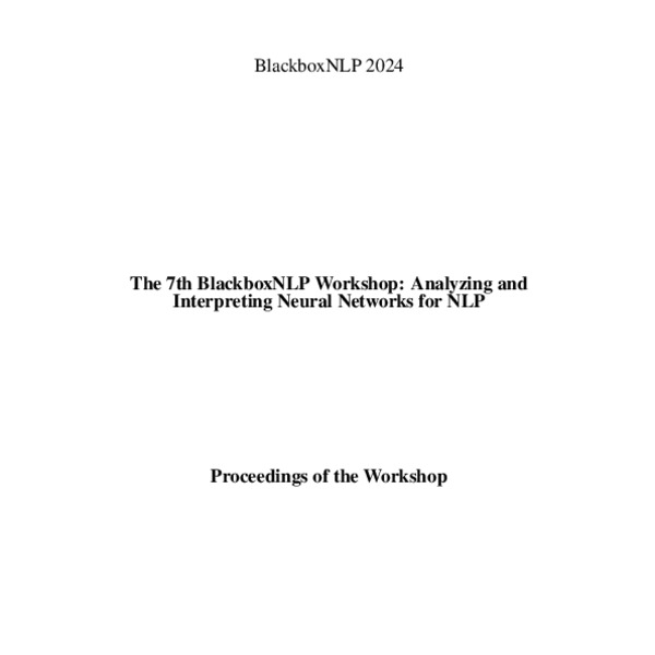 Proceedings of the 7th BlackboxNLP Workshop: Analyzing and Interpreting ...