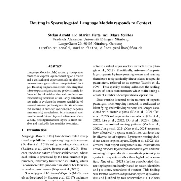 Routing in Sparsely-gated Language Models responds to Context - ACL Anthology
