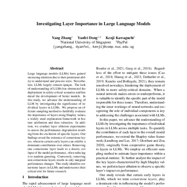 Investigating Layer Importance in Large Language Models - ACL Anthology