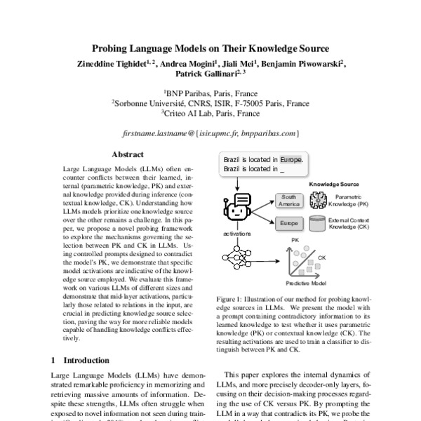 Probing Language Models on Their Knowledge Source - ACL Anthology