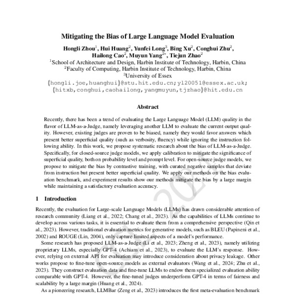 Mitigating the Bias of Large Language Model Evaluation - ACL Anthology
