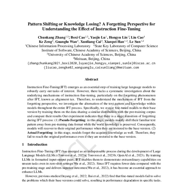 Pattern Shifting or Knowledge Losing? A Forgetting Perspective for ...