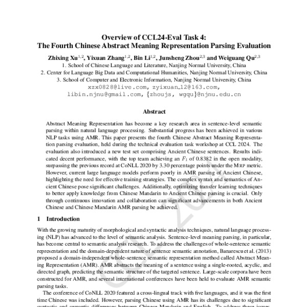 The Fourth Chinese Abstract Meaning Representation Parsing Evaluation ...